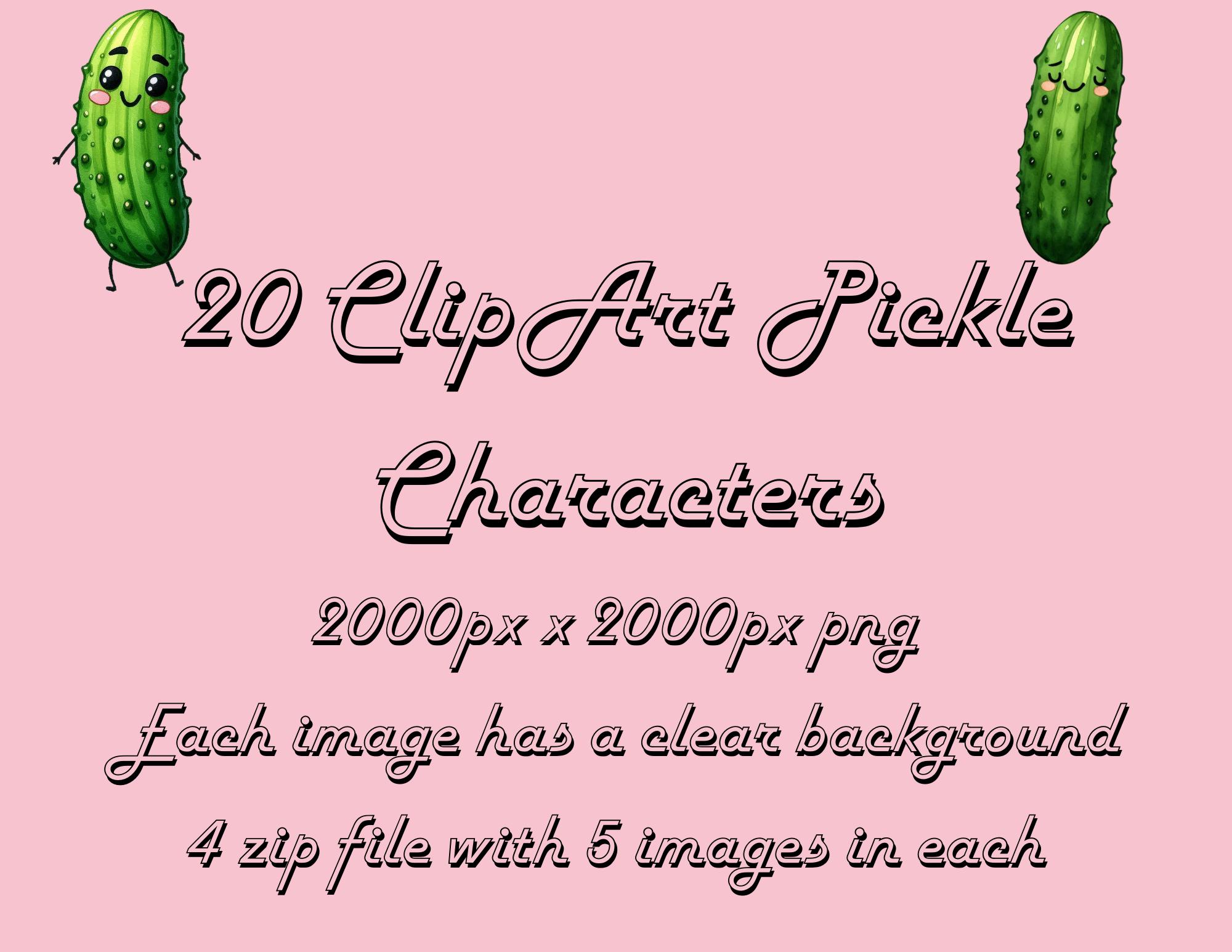 20 Pickle Characters Clipart PNG Watercolor Pickles Clip Art Painting ...