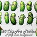 20 Pickle Characters Clipart PNG Watercolor Pickles Clip Art Painting ...