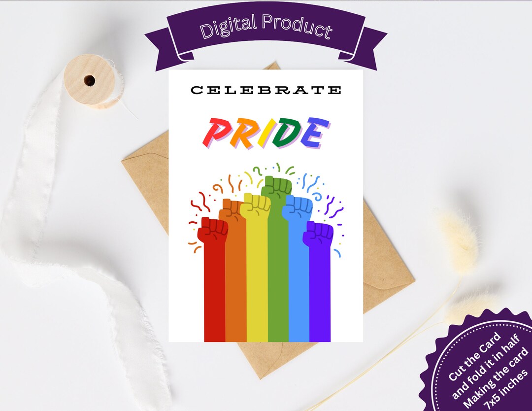 Printable LGBTQ Card Celebrate Pride Encouragement Card, Greeting Card ...