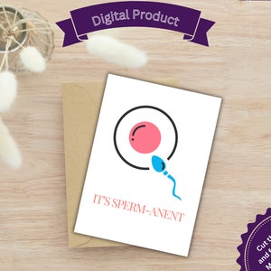 Printable Thank You Card, It's Sperm-anet, Spermanet, Sperm Donor, New Family, New Dad, Card for ...