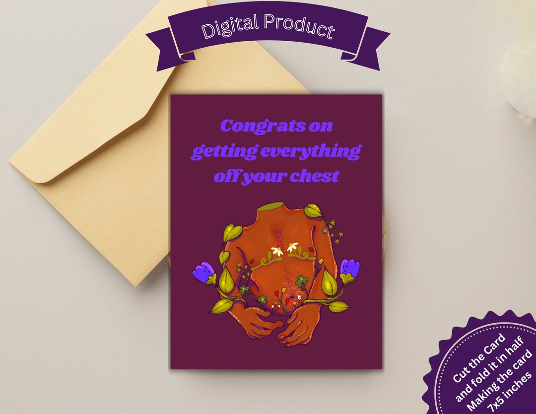 Congrats on Getting Everything off Your Chest Top Surgery Card (dark ...