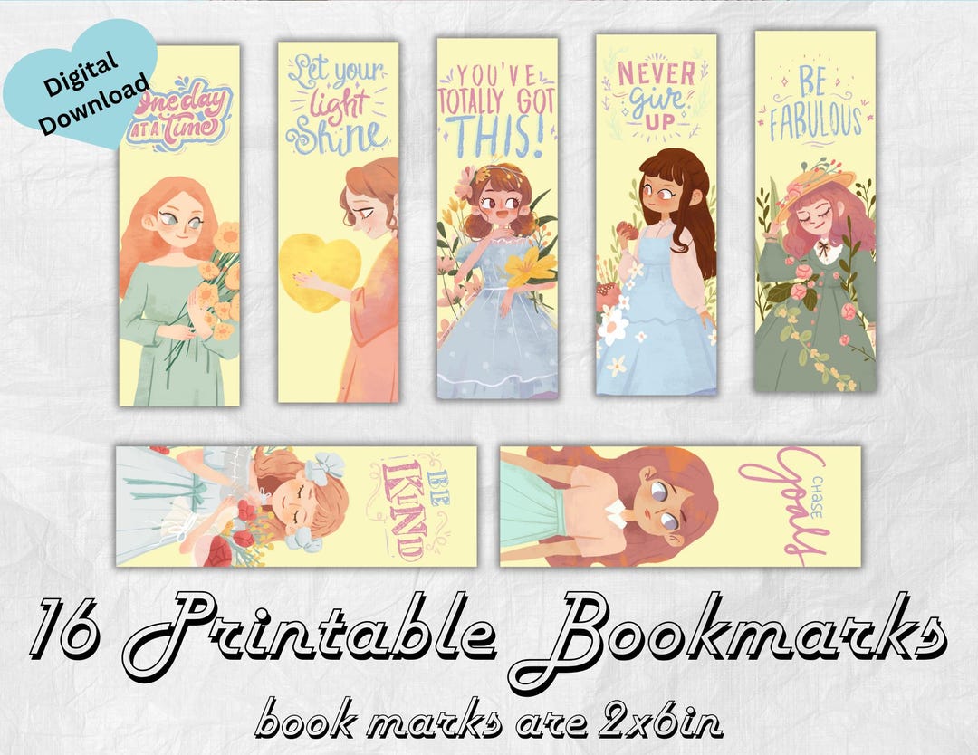 16 Printable Bookmarks Positive Affirmations Bookmarks Motivational and ...