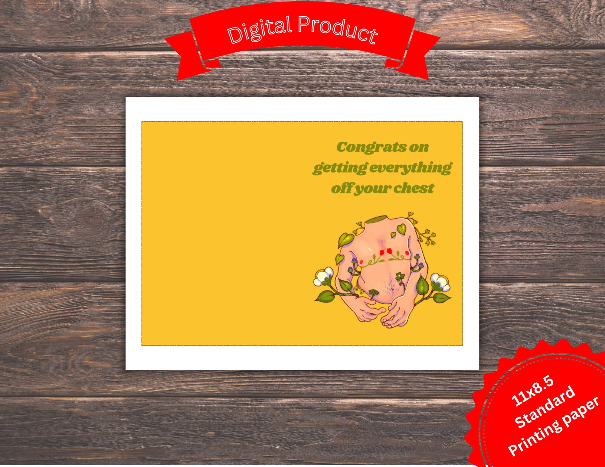 Printable Congrats on Getting Everything off Your Chest Top Surgery ...
