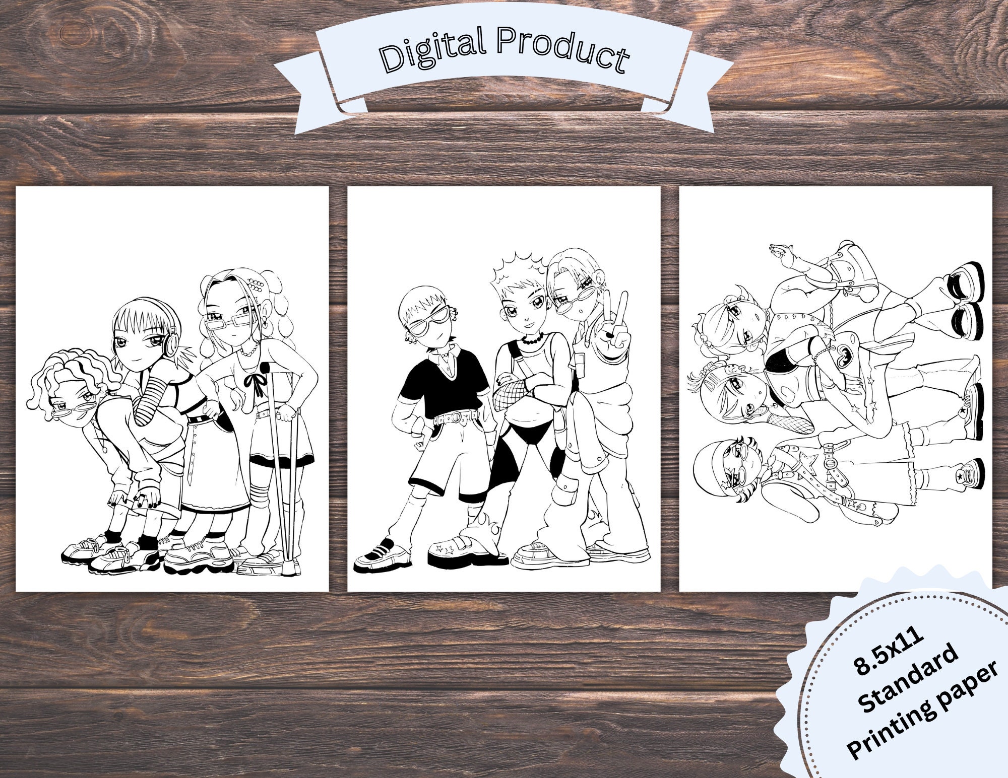 25 Printable Coloring Pages Y2k Coloring Pages Anime Coloring Pages ...