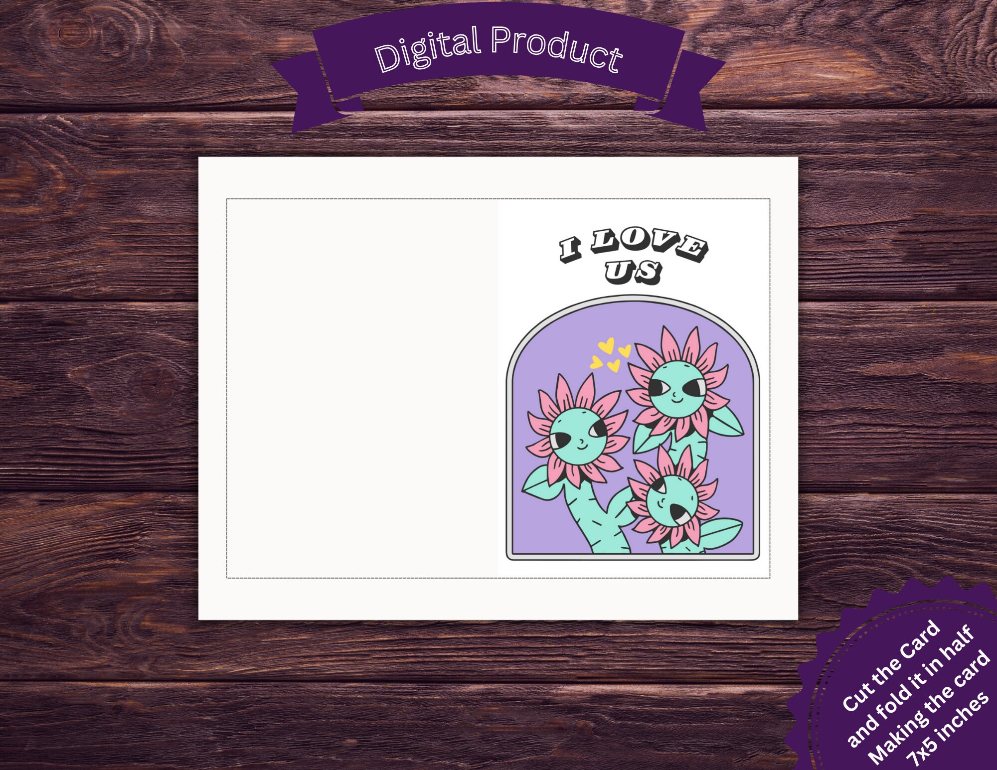 Printable Romantic Poly Card I Love Us Flowers Poly Polyamorous ...