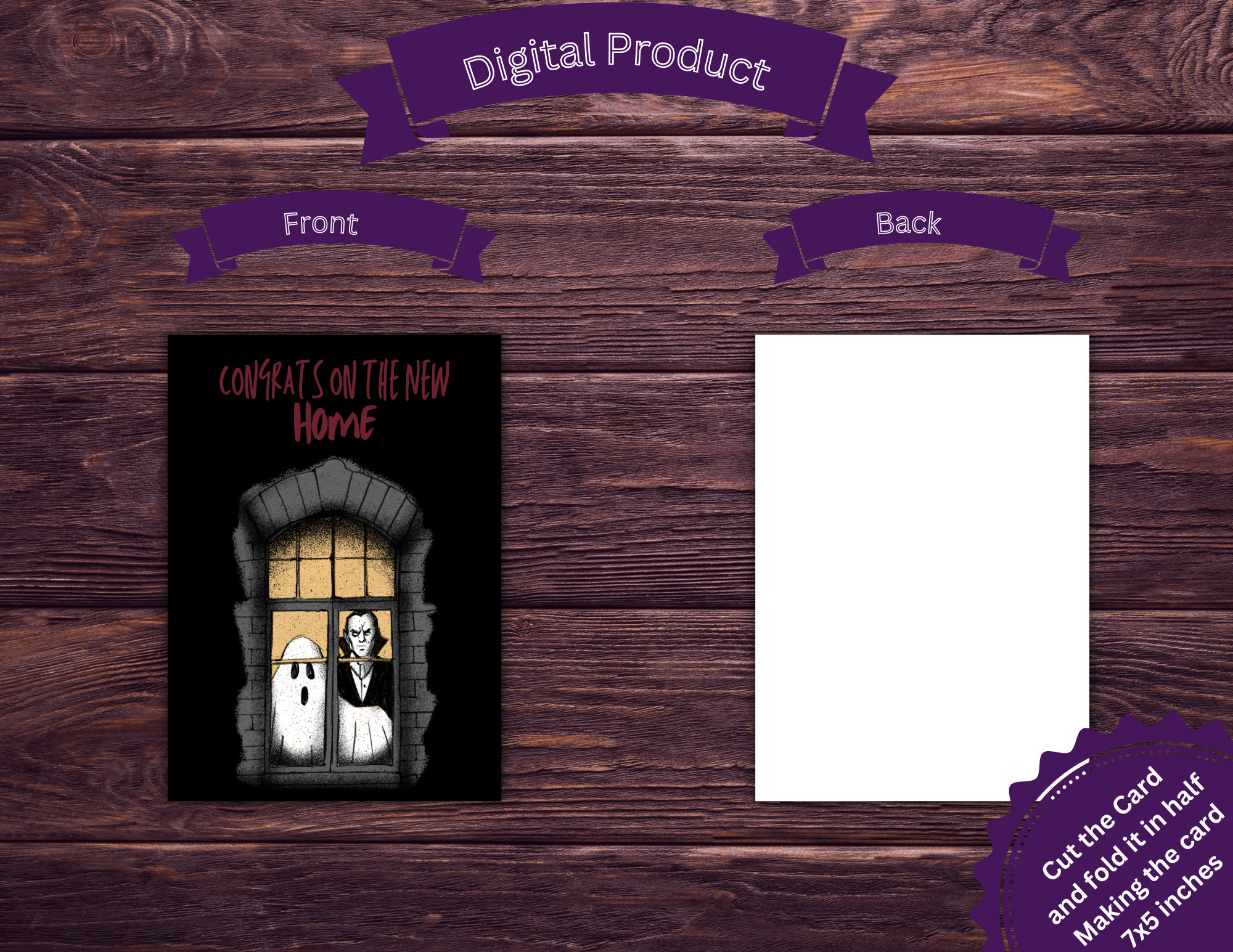 Printable Housewarming Card Congrats on New Home Scary Haunted Spooky ...