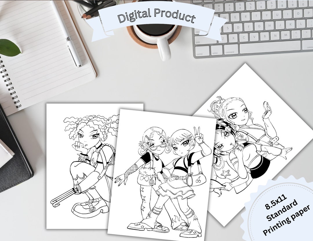 25 Printable Coloring Pages Y2k Coloring Pages Anime Coloring Pages ...