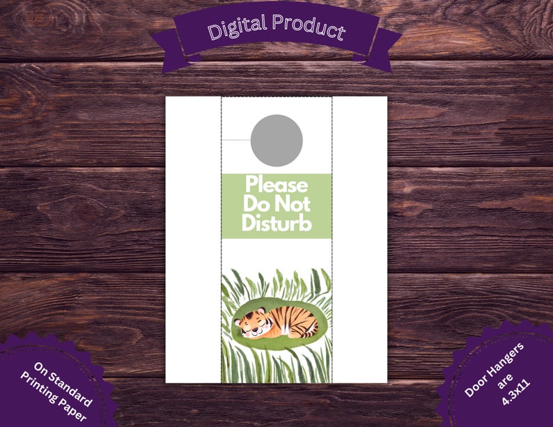Printable Door Hangers Please Do Not Disturb Sleeping Tigers, Water ...