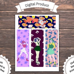 16 Printable Bookmarks Anime Style, Manhwa Style, Kpop Girls, Jpop ...