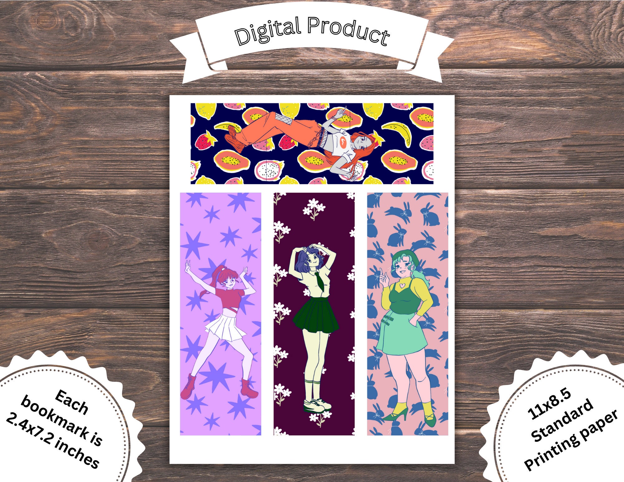 16 Printable Bookmarks Anime Style, Manhwa Style, Kpop Girls, Jpop ...