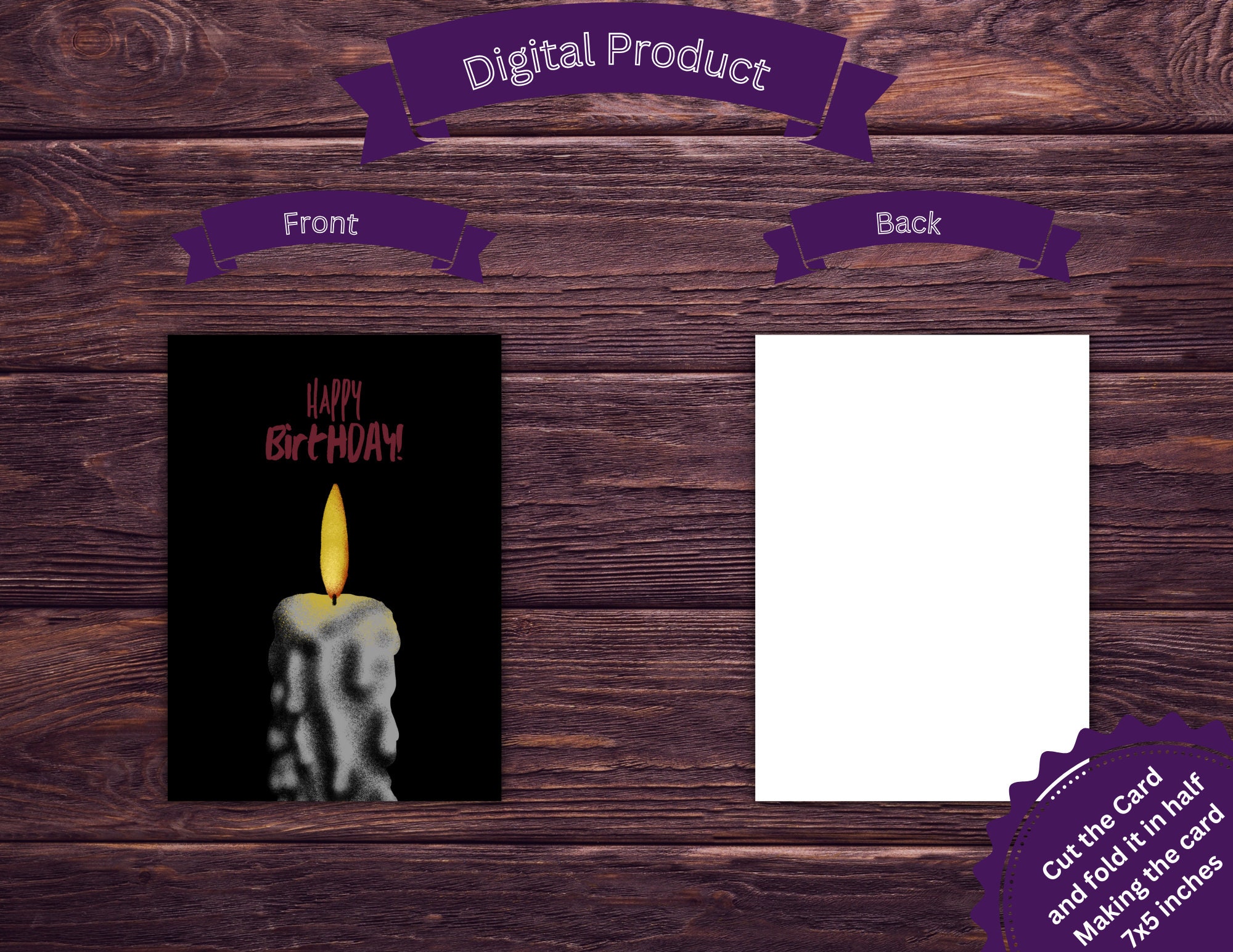Printable Happy Birthday, Creepy Candle, Goth Card, Gothic Card ...