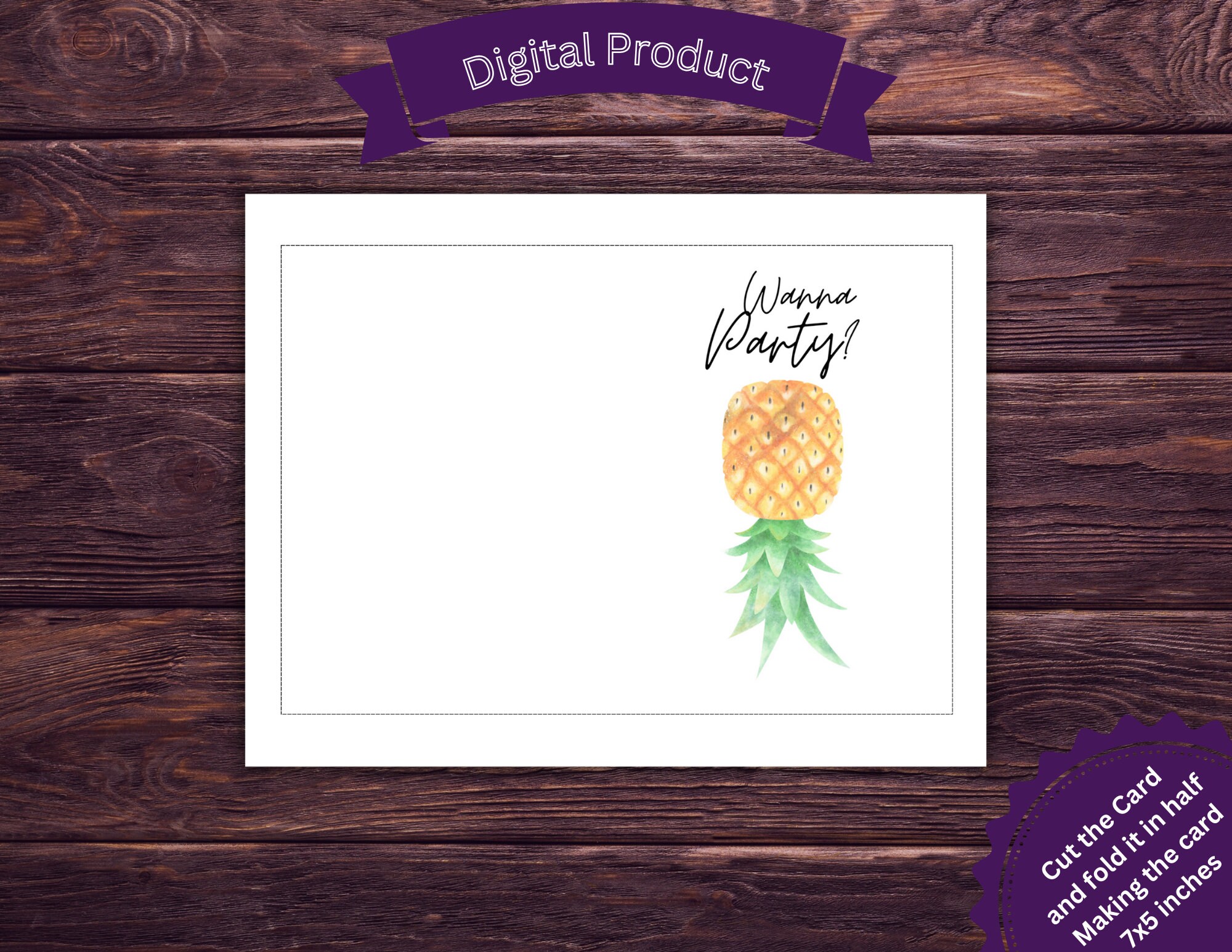 Printable Card, Swingers Wanna Party, Upside Down Pineapple ...