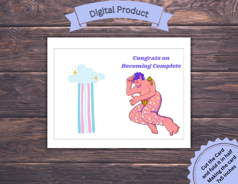 Printable Card Top and Bottom Surgery Trans Card Congrats on Becoming ...
