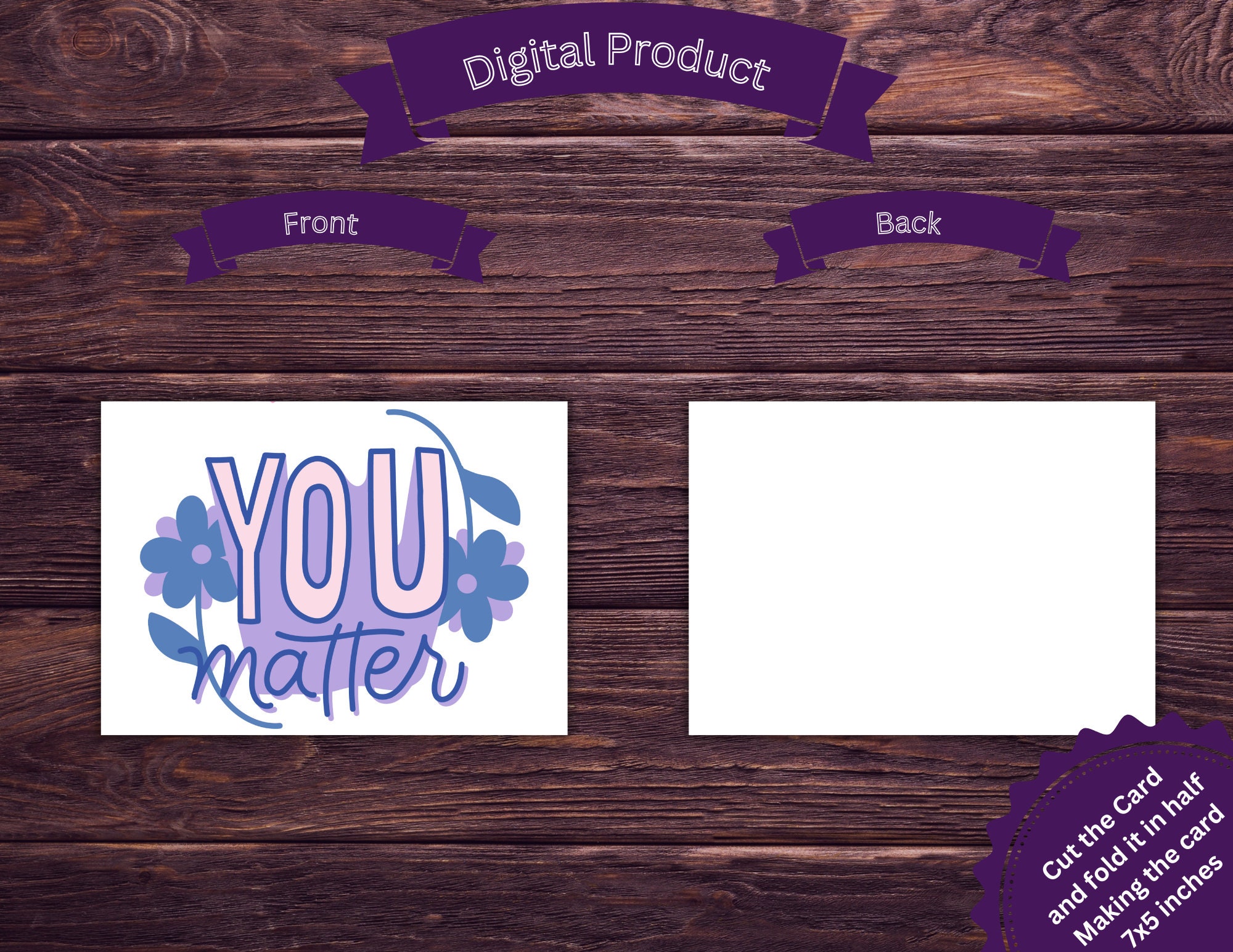 Printable Card You Matter, Supportive Card, Encouragement Card, Flowers ...