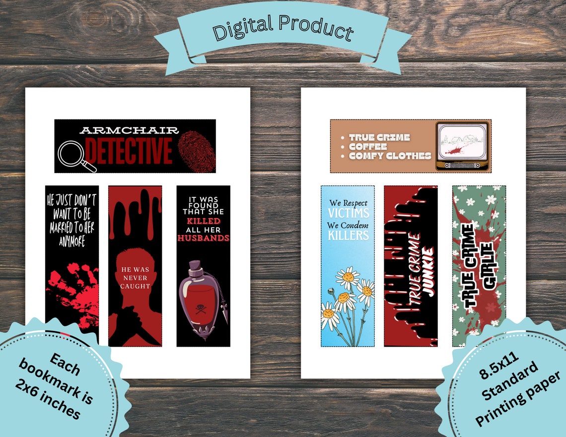 16 Printable True Crime Bookmarks, True Crime Junkie, True Crime Junkie ...
