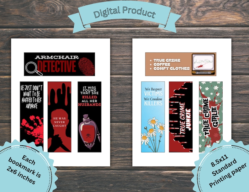 16 Printable True Crime Bookmarks, True Crime Junkie, True Crime Junkie ...
