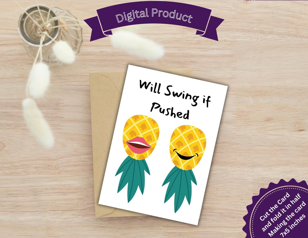 Printable Card Swingers Upside Down Pineapple Adventurous Play Well ...
