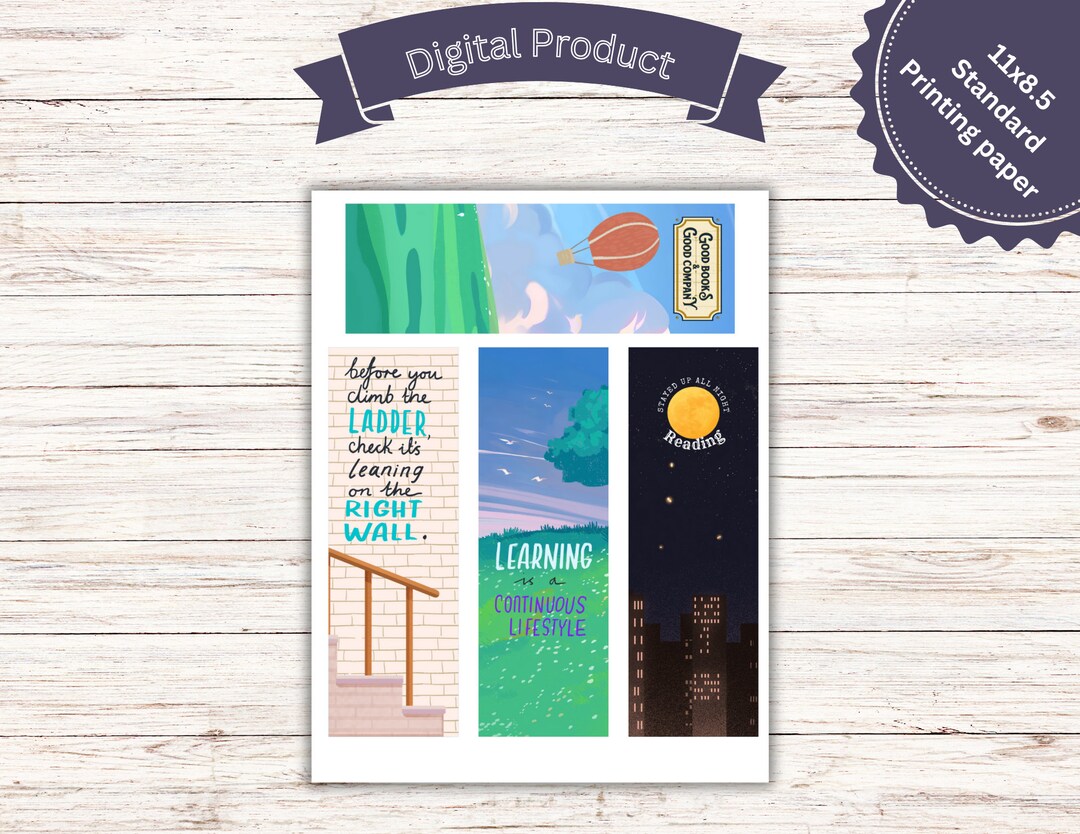 Printable Scenery Bookmarks, Gift for Bookworms, Cute Bookmarks, Never ...