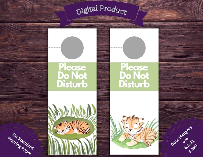 Printable Door Hangers Please Do Not Disturb Sleeping Tigers, Water ...