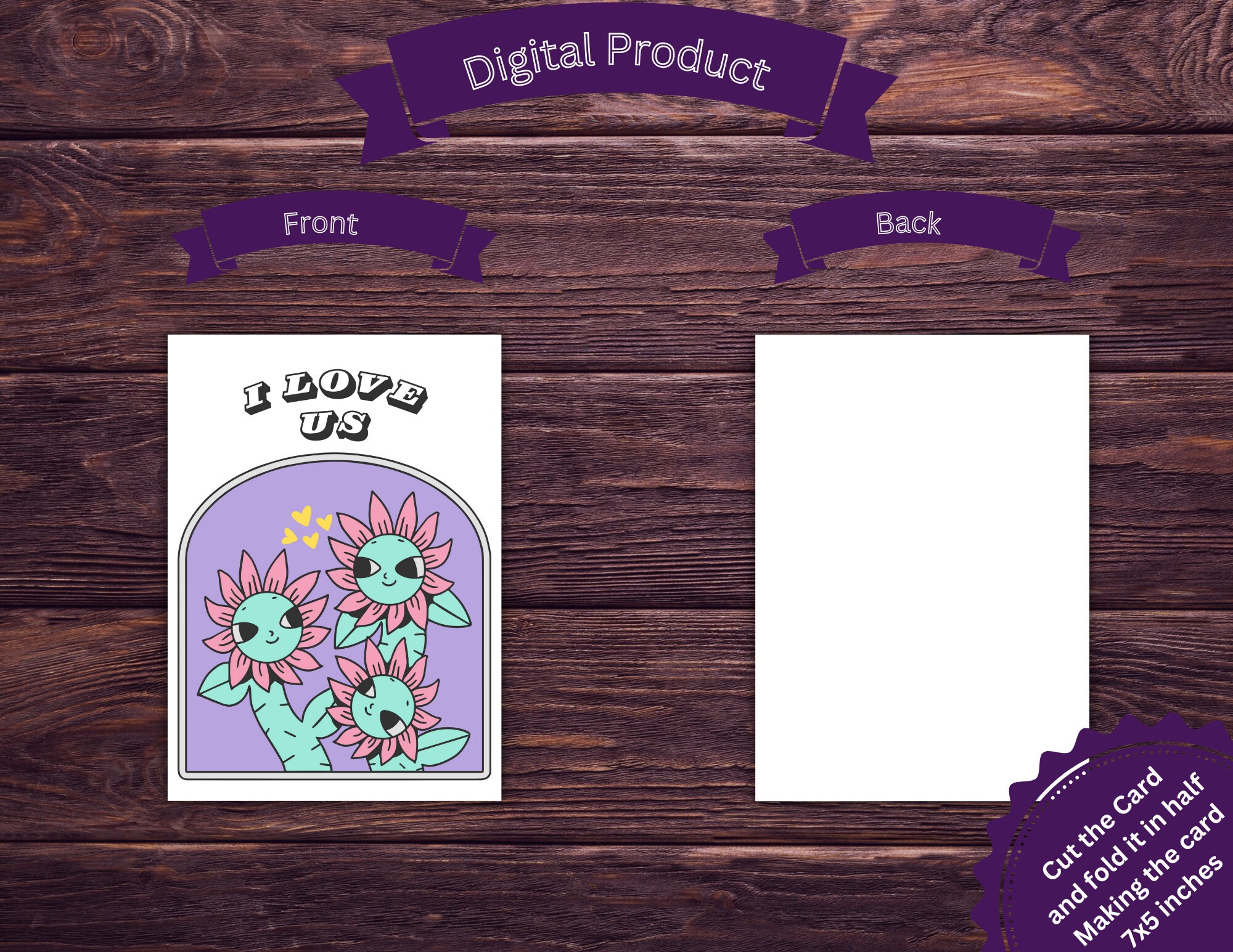 Printable Romantic Poly Card I Love Us Flowers Poly Polyamorous ...