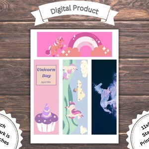 16 Printable Unicorn Bookmarks Girly Bookmarks Bookmarks Lot Cute ...