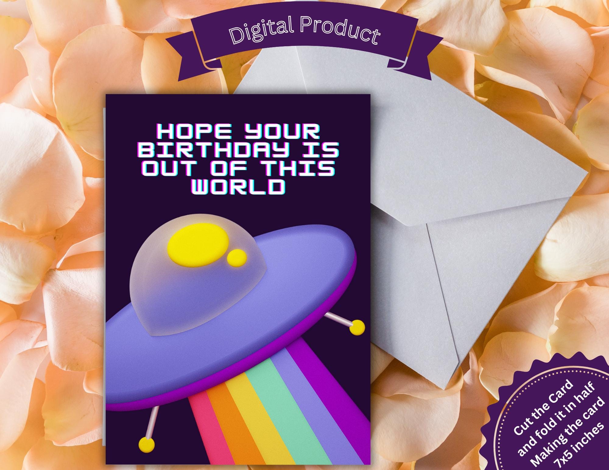 Printable Birthday Card, Hope Your Birthday is Out of the World, Aliens ...