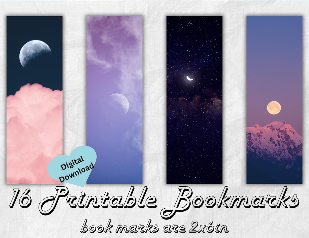 Printable Cute Moon Bookmarks Print at Home Moon Photography Beautiful ...