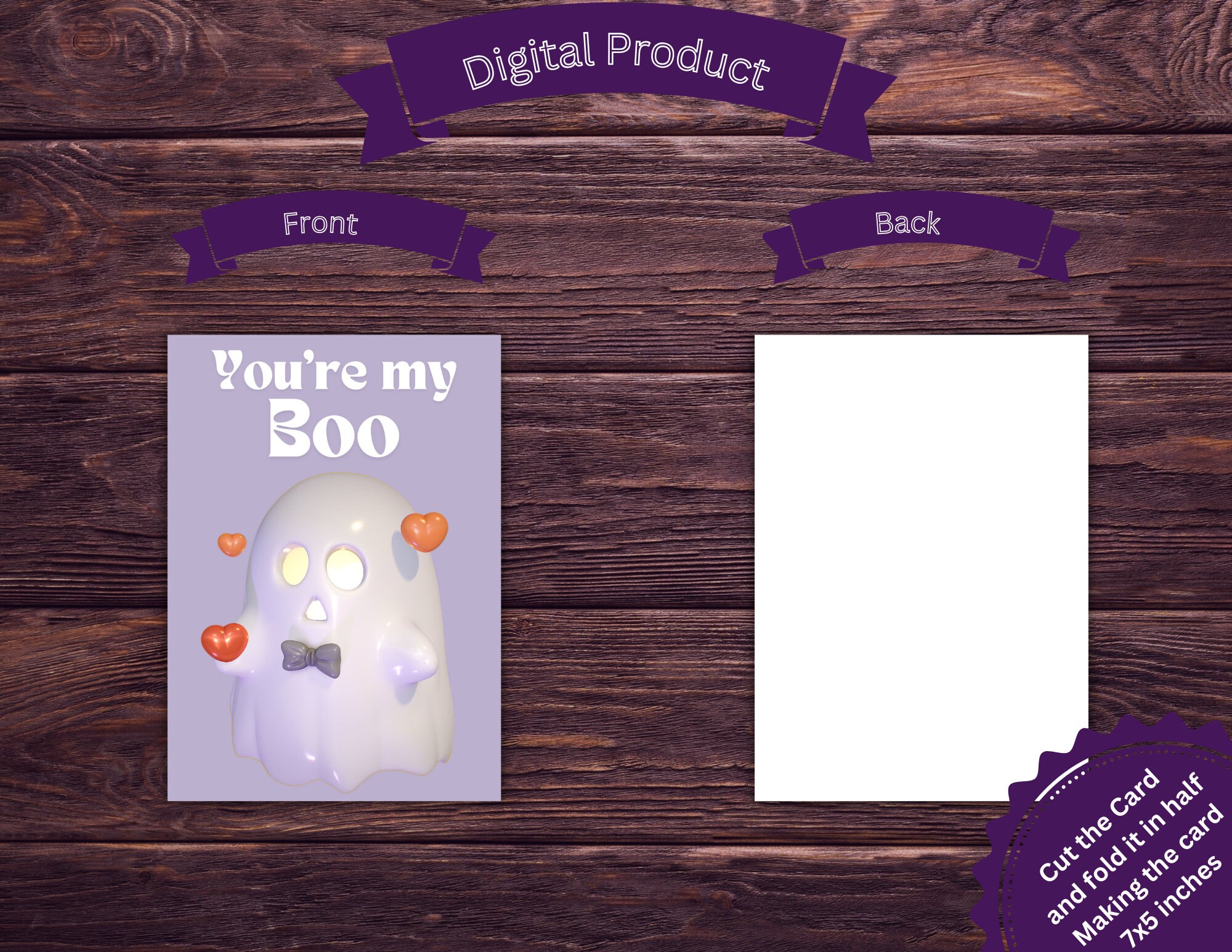 Printable Card Ghost You're My Boo Card, Cute Card, Romantic Card, I ...