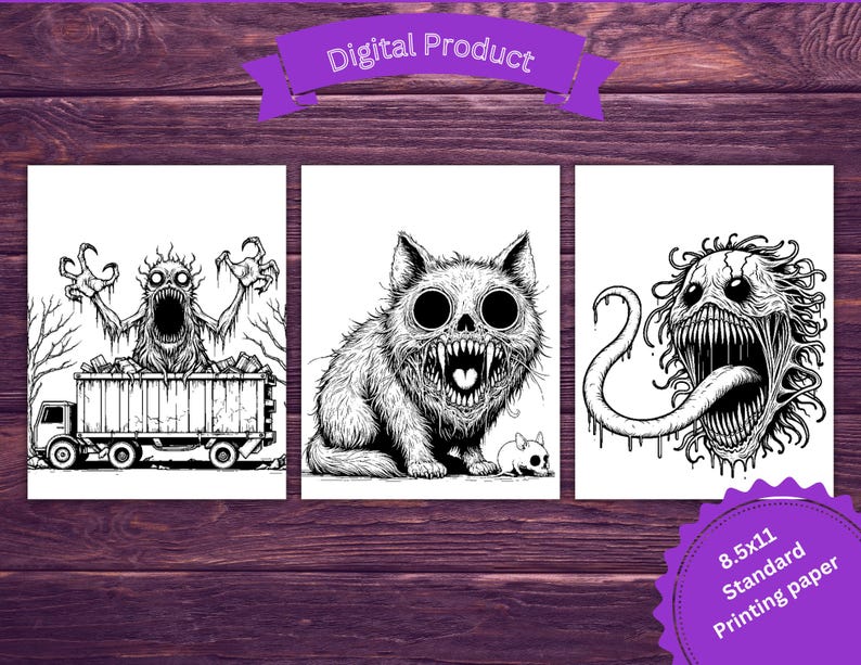 25 Printable Horror Coloring Pages Scary Monster Designs Halloween ...