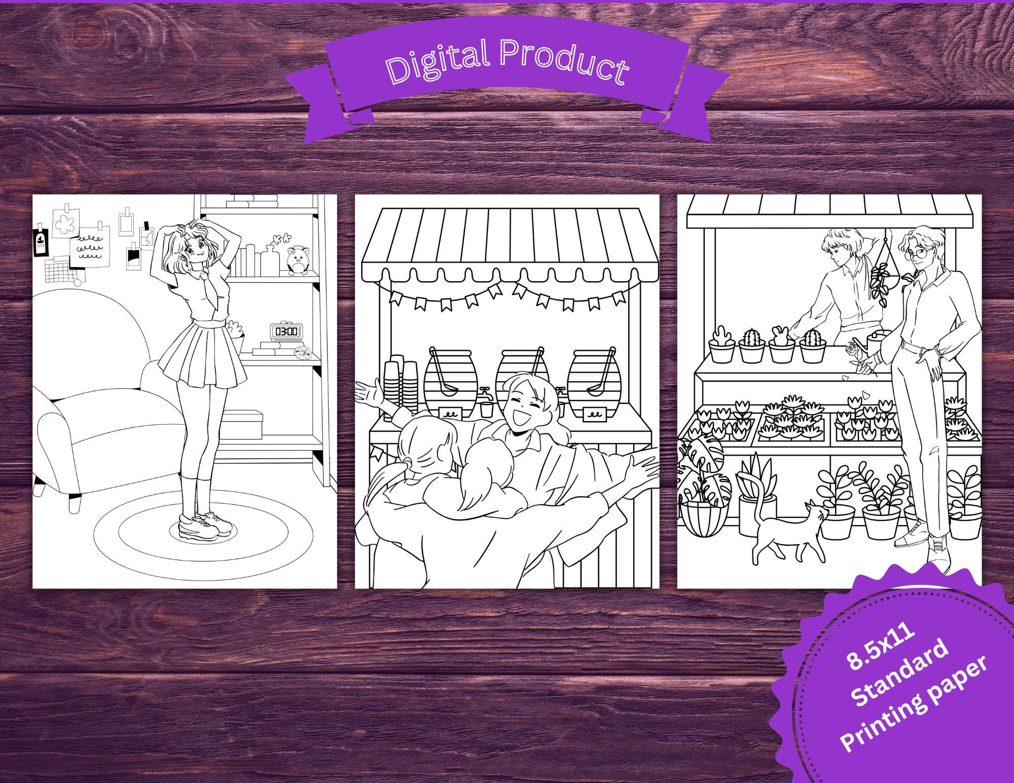 25 Printable Anime-inspired Coloring Pages Coloring Book Anime Theme ...