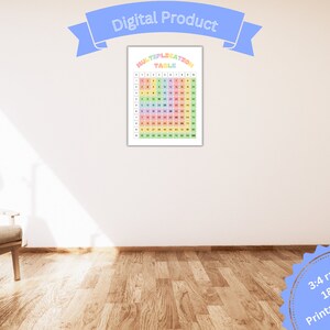 Printable Rainbow Theme Multiplication Table Worksheet and Poster for ...