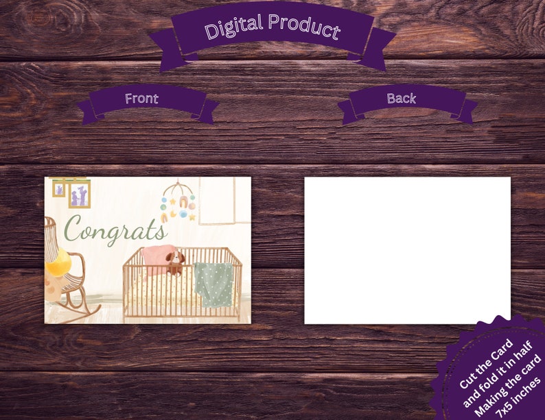 Printable Card Congrats on New Baby Watercolor Baby Shower Card First ...
