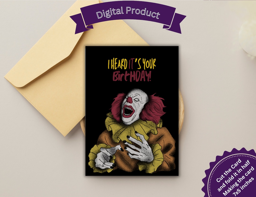 Printable Card, I Heard It's Your Birthday, Creepy Card, Horror Fan ...