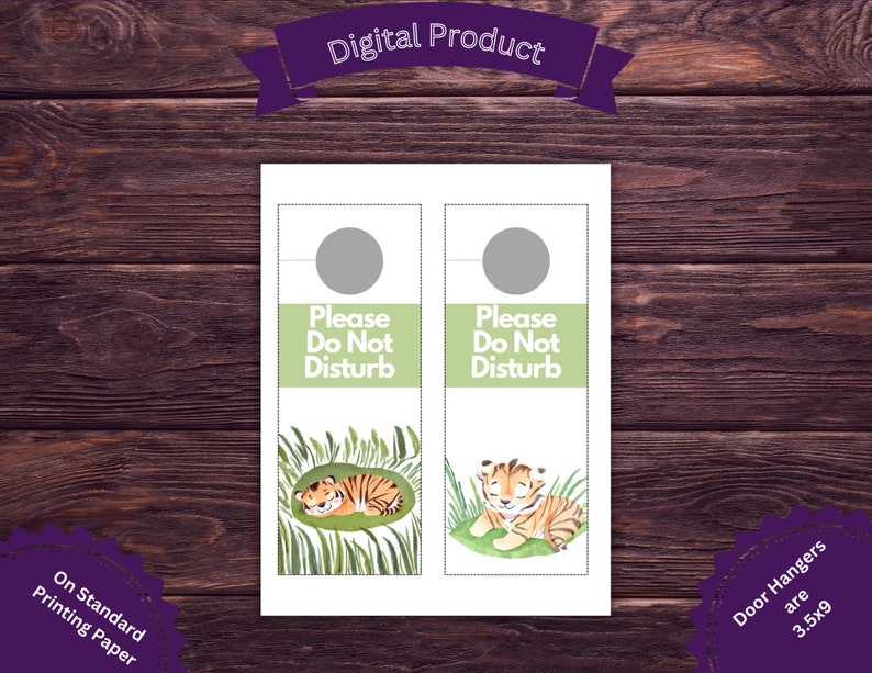 Printable Door Hangers Please Do Not Disturb Sleeping Tigers, Water ...