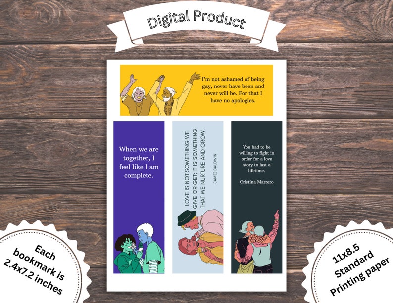 15 Printable Anime Gay Yaoi BL Quoted Bookmarks, LGBTQ Bookmarks, Gay ...
