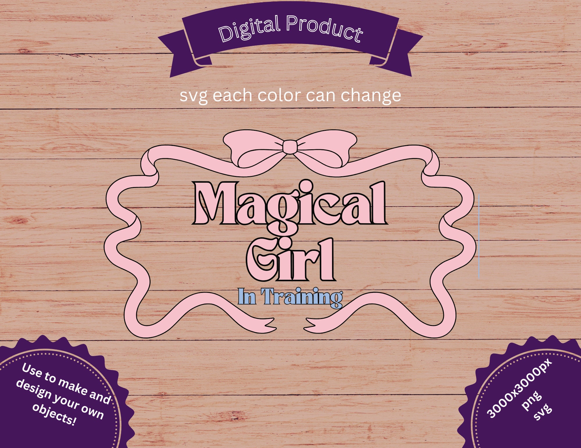 PNG, SVG, 3000x3000 Px, Magical Girl in Training Funny, for POD, Cute ...
