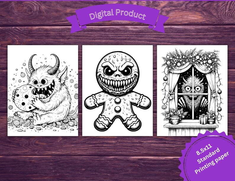 25 Printable Creepmas Coloring Book Holiday Horrors Coloring Scary ...