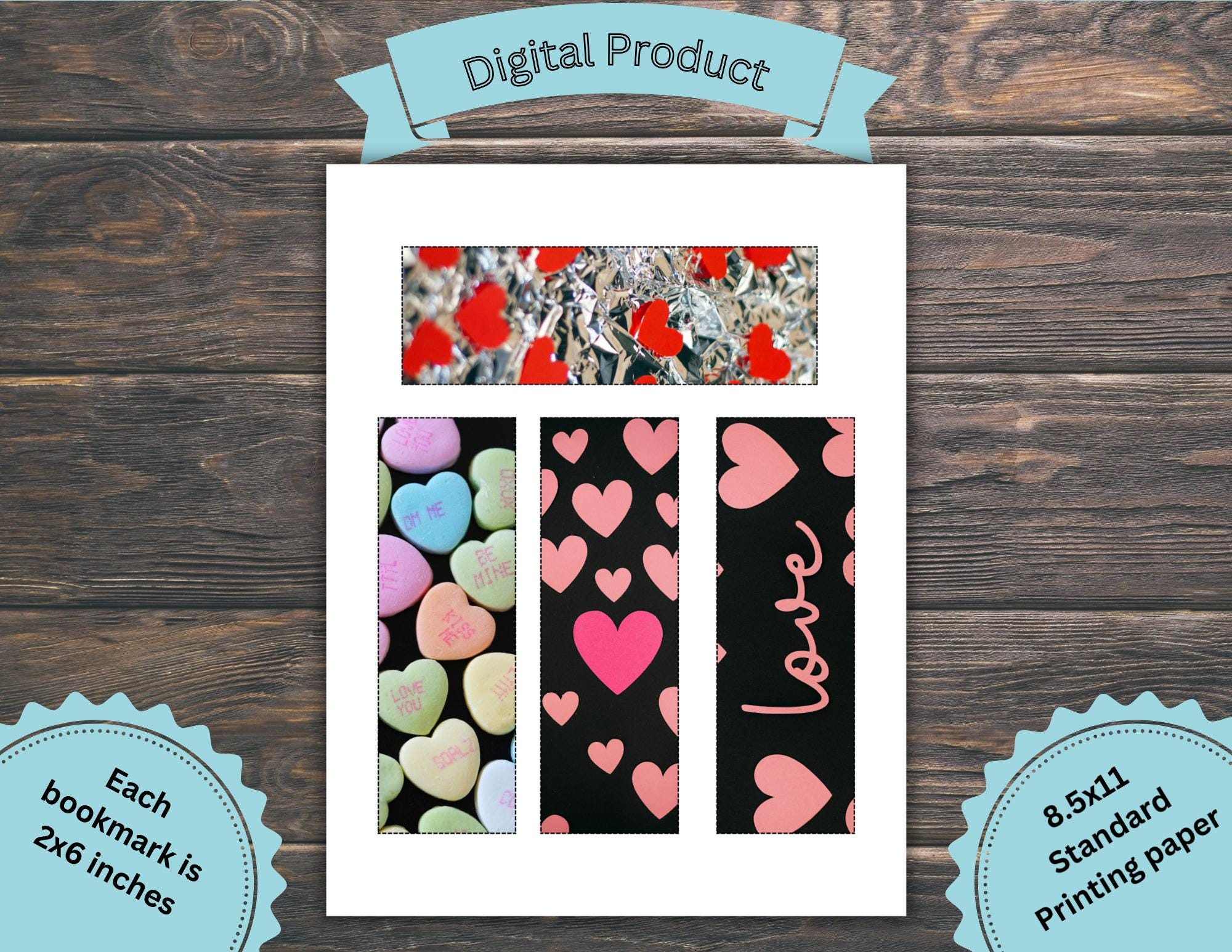 16 Printable Bookmarks, Valentine Theme, Valentine's Bookmarks ...
