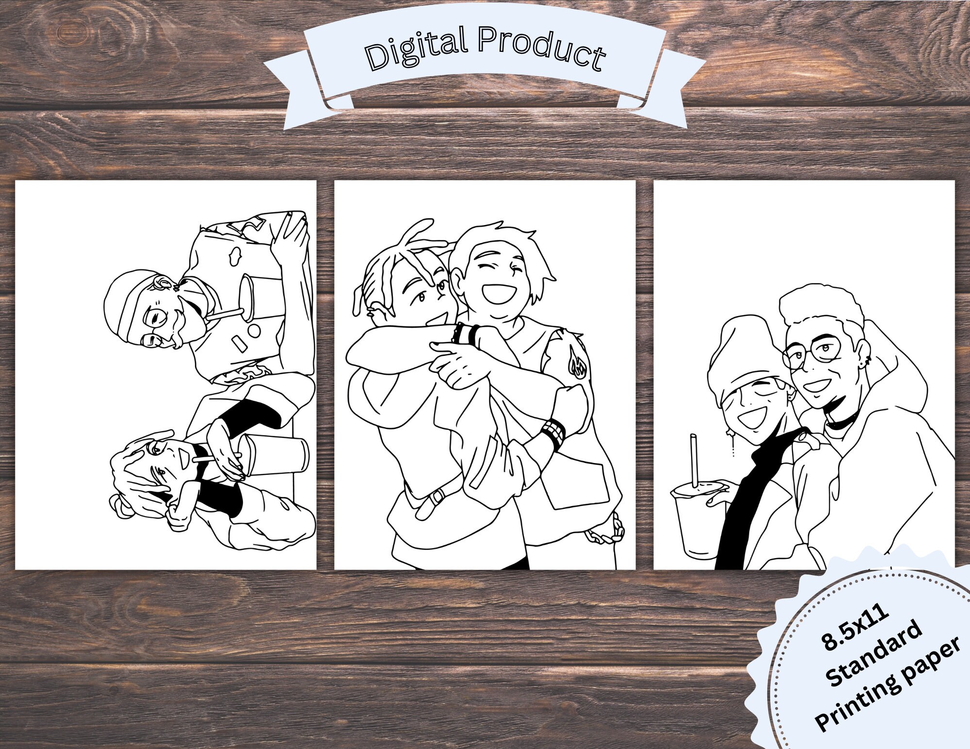 25 Printable Coloring Pages, Gay Anime Coloring Pages, Adult Coloring ...