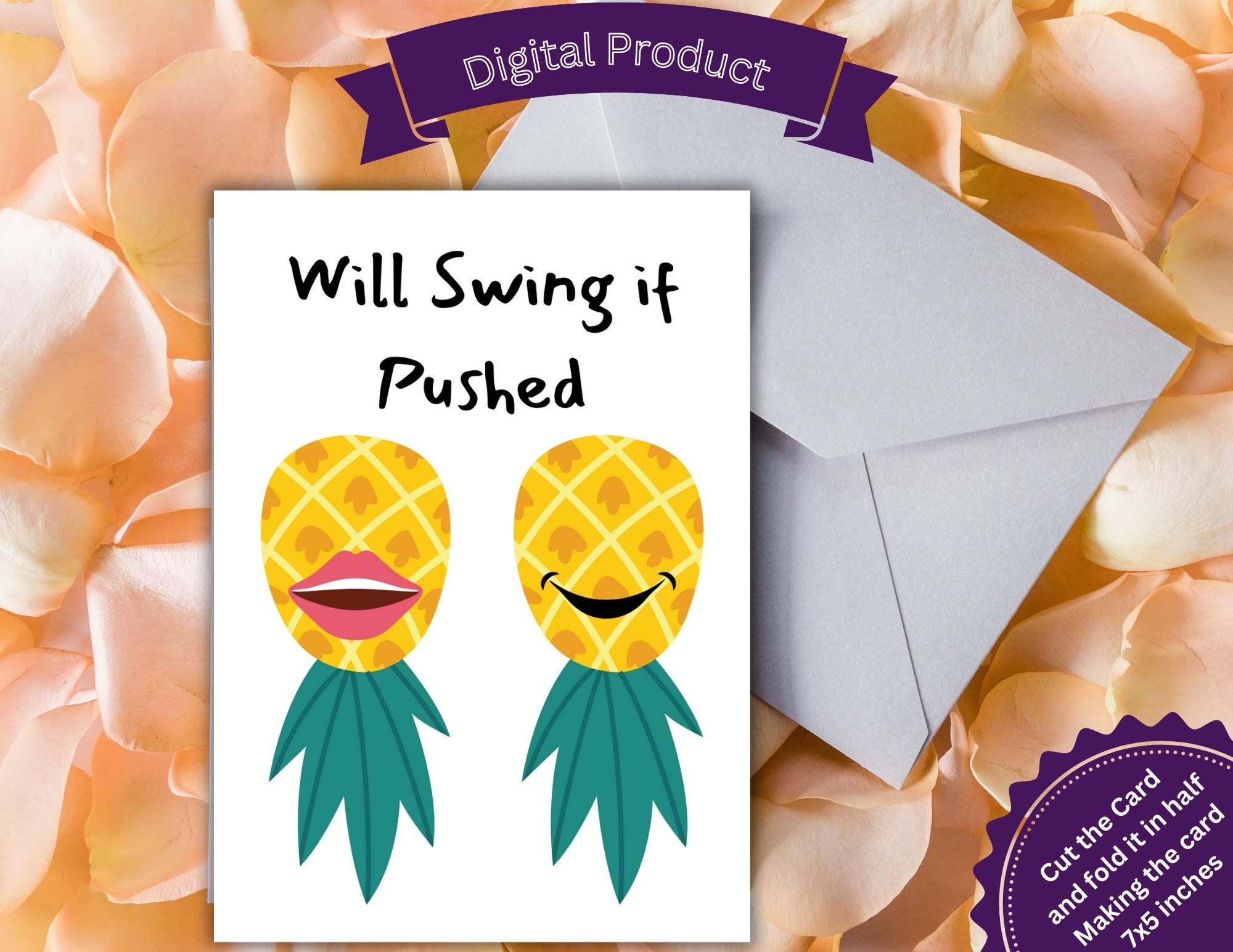 Printable Card Swingers Upside Down Pineapple Adventurous Play Well ...