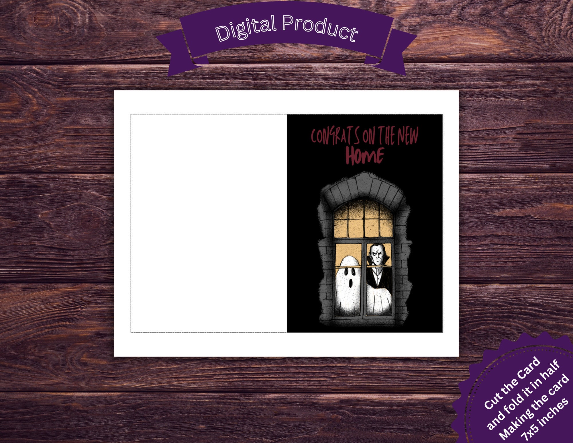 Printable Housewarming Card Congrats on New Home Scary Haunted Spooky ...