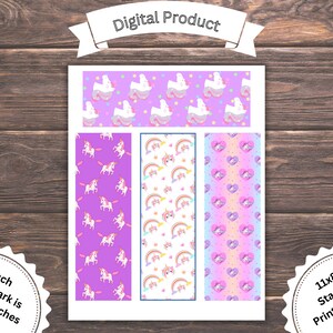 16 Printable Unicorn Bookmarks Girly Bookmarks Bookmarks Lot Cute ...