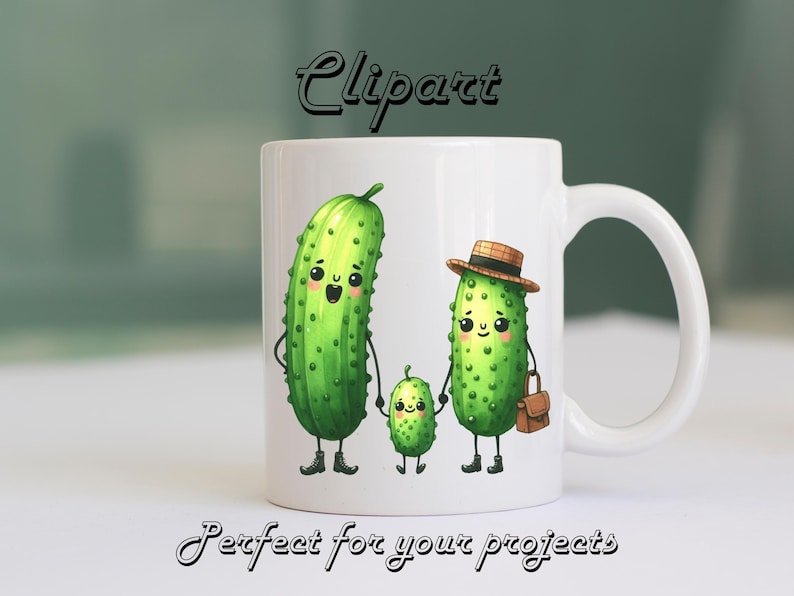 50 Pickle Characters Clipart PNG Watercolor Pickles Clip Art Painting ...