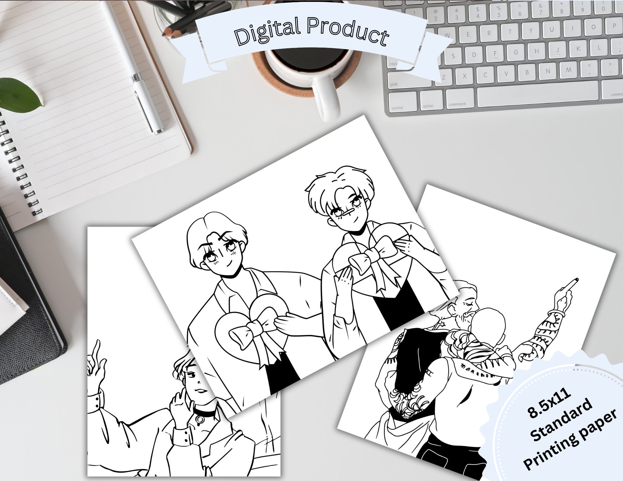 25 Printable Coloring Pages, Gay Anime Coloring Pages, Adult Coloring ...