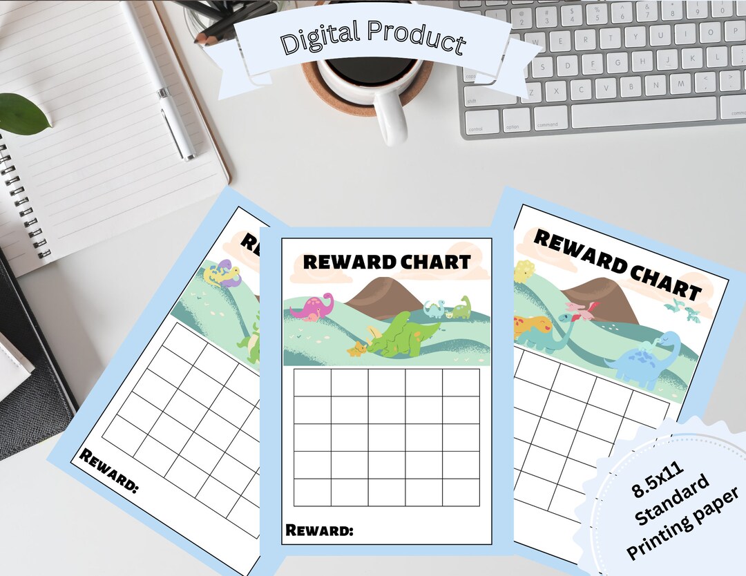 Printable Dinosaur Reward Chart, Printable Dinosaur Kids Behavior Chart ...