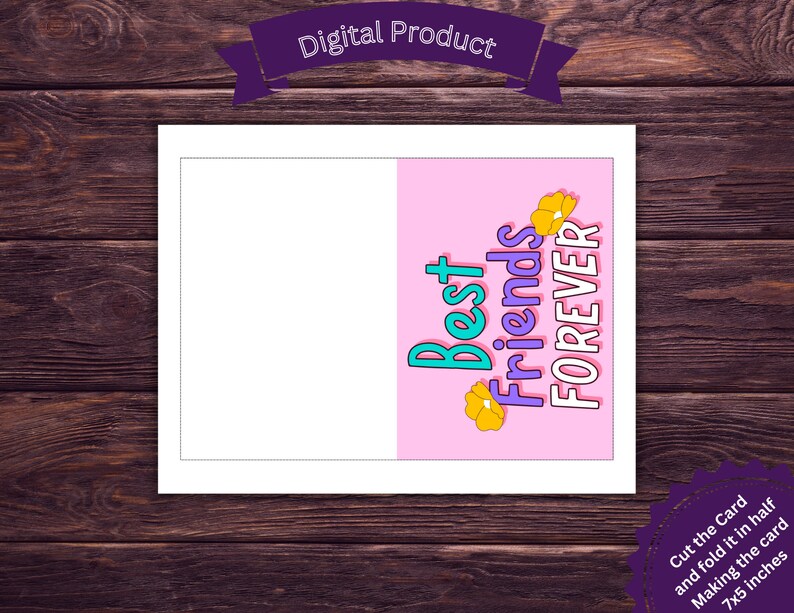 Printable Card for Best Friend, You're My Best Friend, Flowers ...