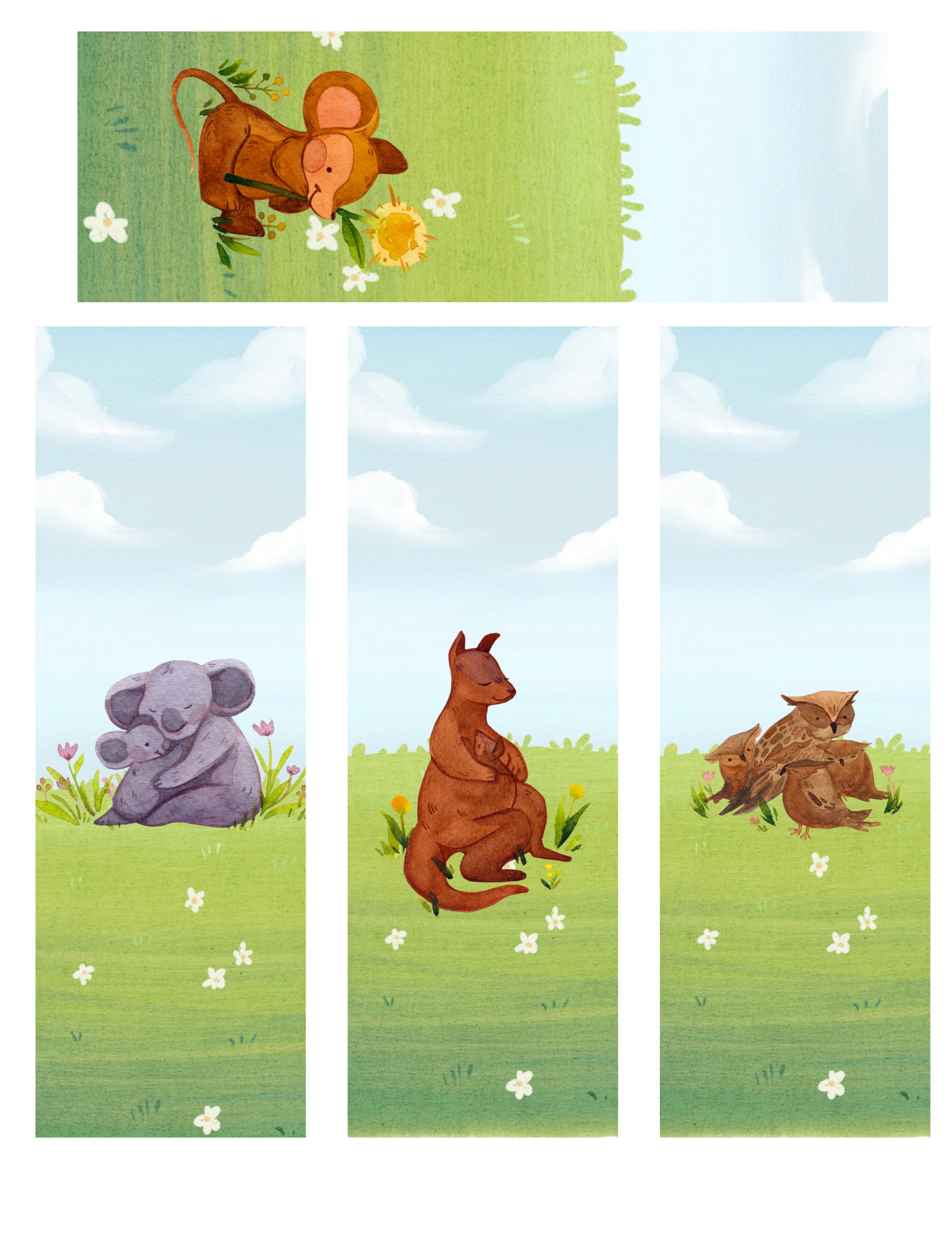 15 Printable Cute Animal Bookmarks - Etsy