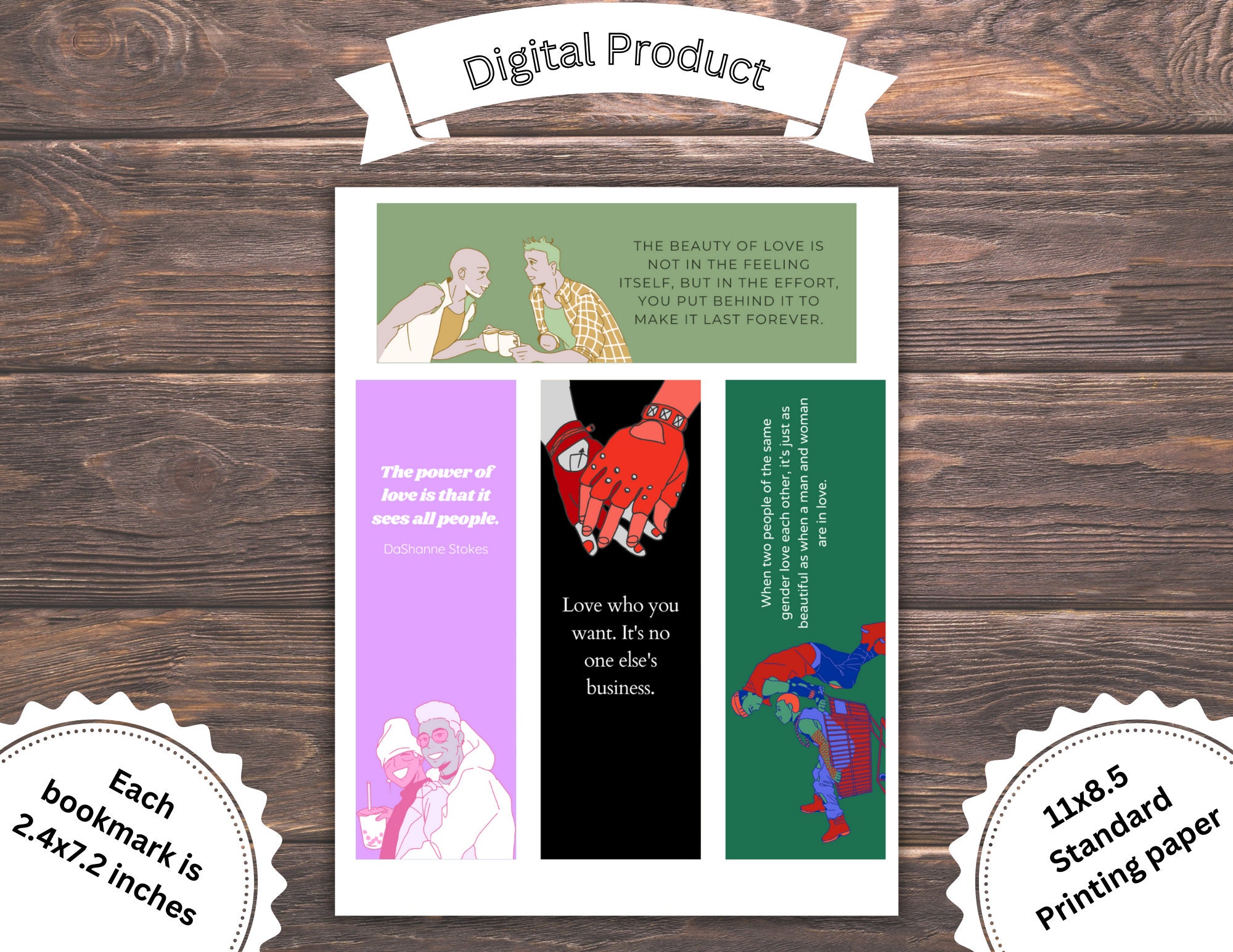 15 Printable Anime Gay Yaoi BL Quoted Bookmarks, LGBTQ Bookmarks, Gay ...