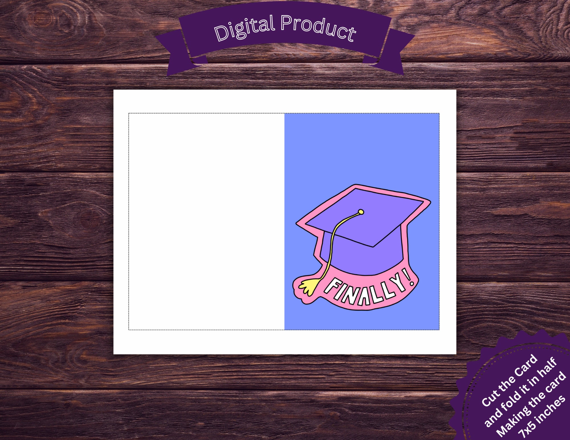 Printable Congratulations Graduation Card, Finally, Pink and Blue ...