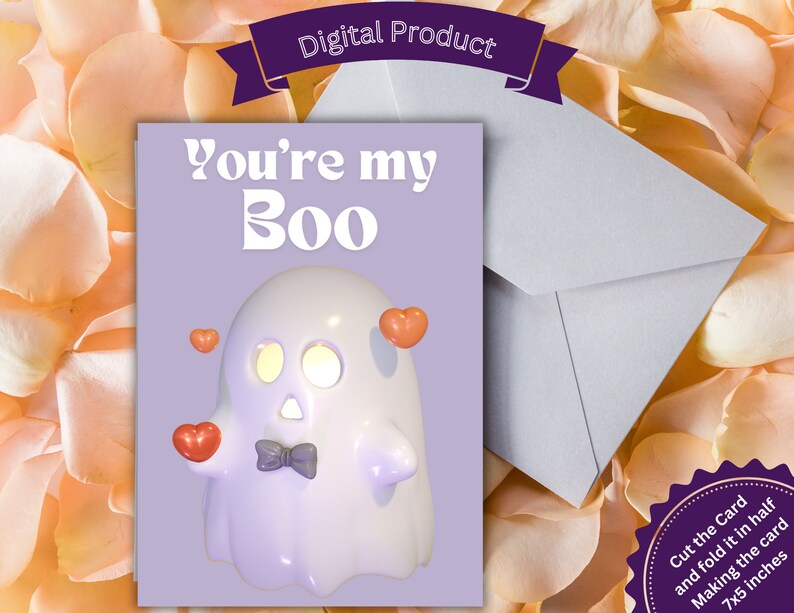 Printable Card Ghost You're My Boo Card, Cute Card, Romantic Card, I ...